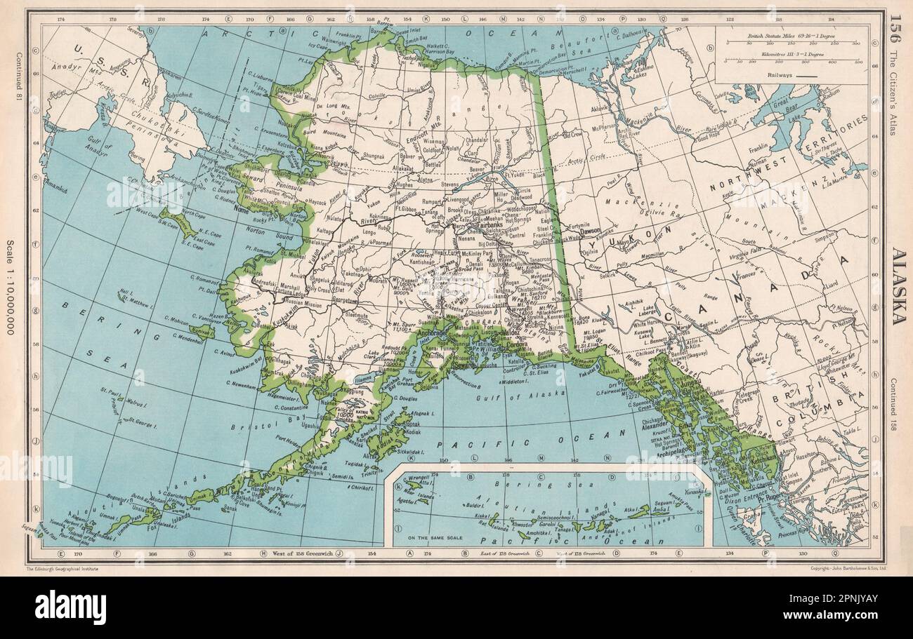 Vintage map of alaska hi-res stock photography and images - Alamy