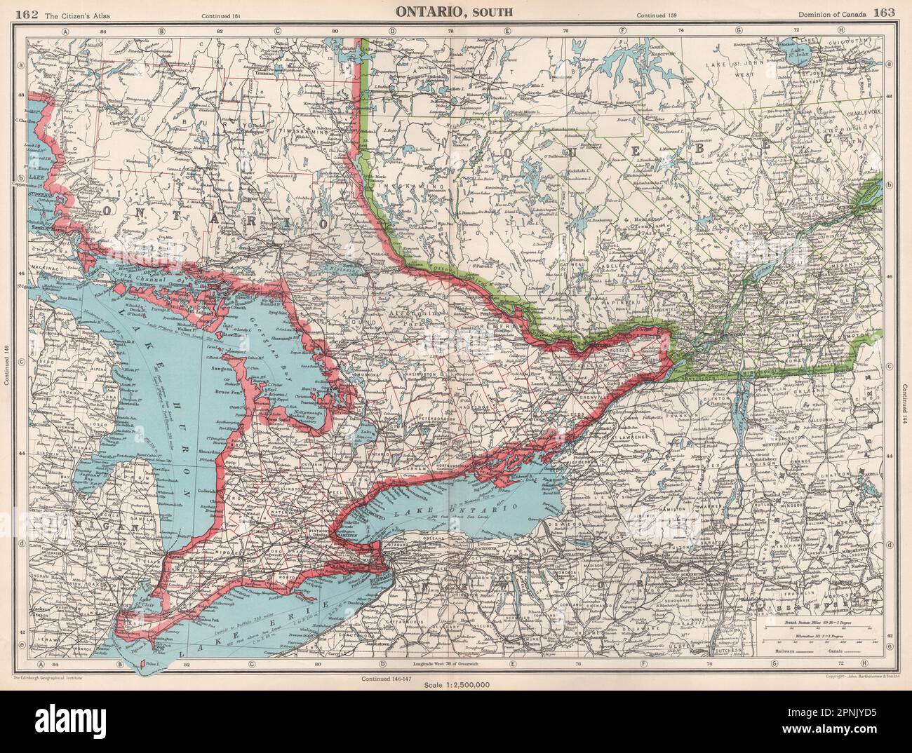Map of lake erie hi-res stock photography and images - Alamy