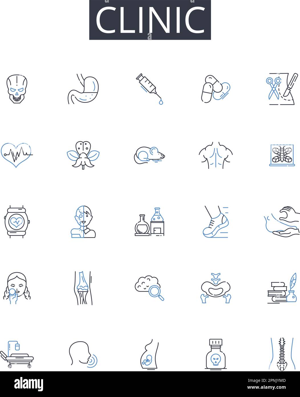 Clinic line icons collection. Hospital, Medical center, Infirmary ...