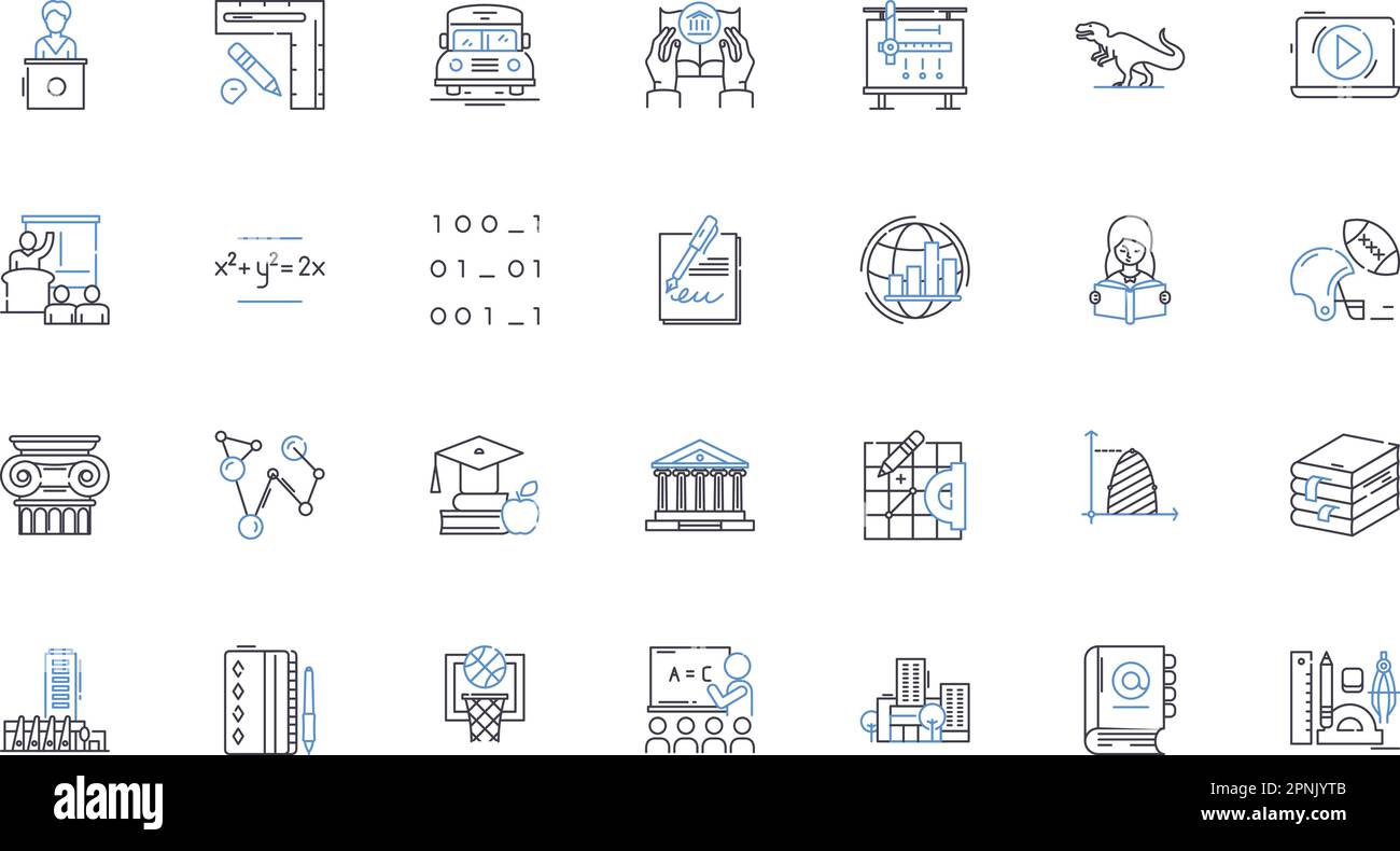 College prep line icons collection. Academics, Admissions, Applications ...