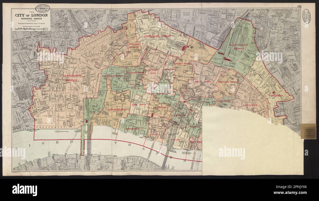 CITY OF LONDON showing WARDS. Churches & public building plans. BACON ...