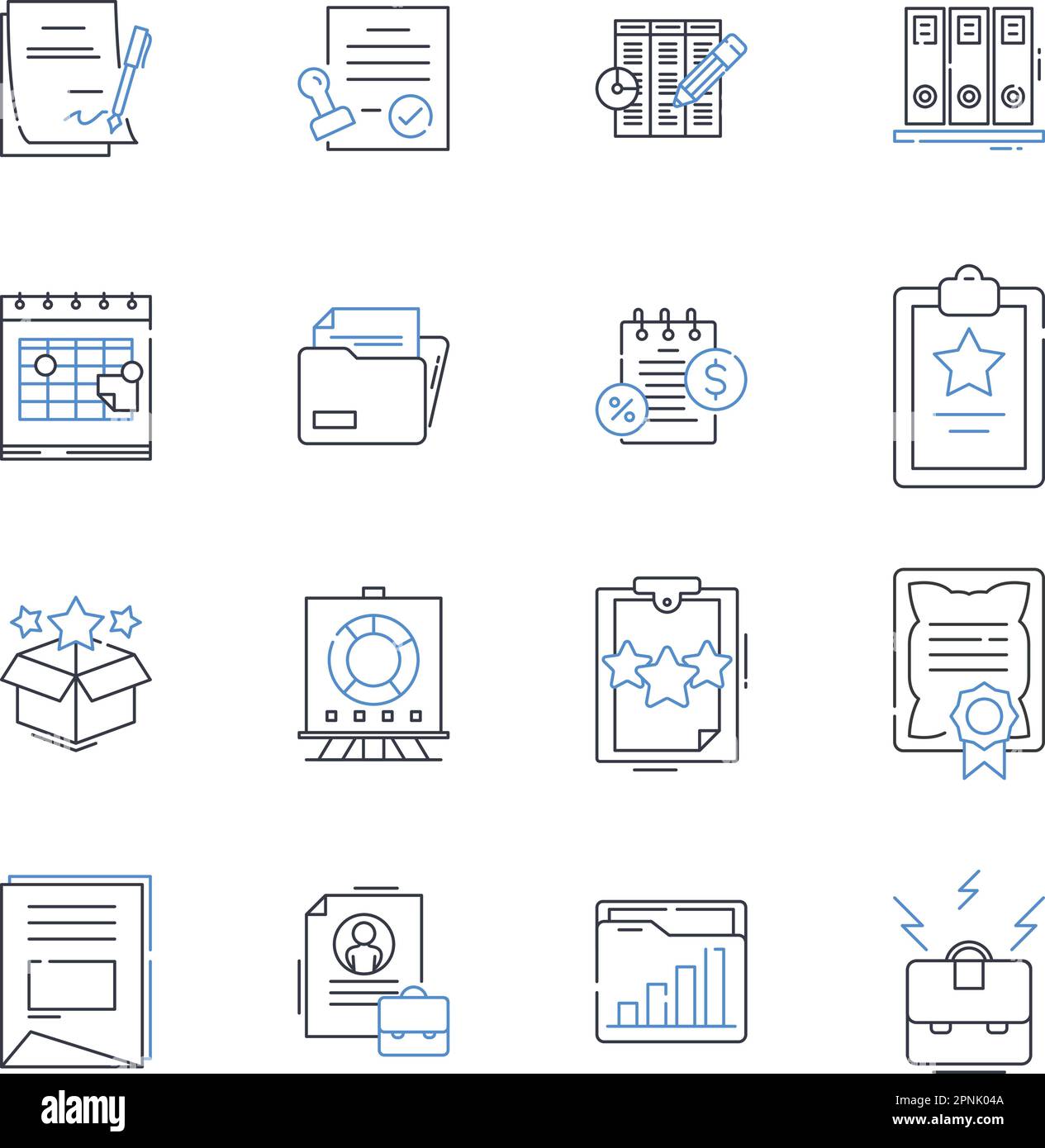 Production Paperwork Line Icons Collection Documentation Records Forms Checklist Paper