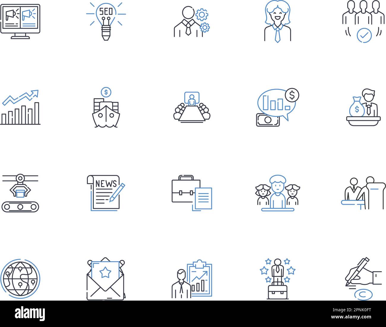 Futuristic outlook line icons collection. Technology, Innovation ...