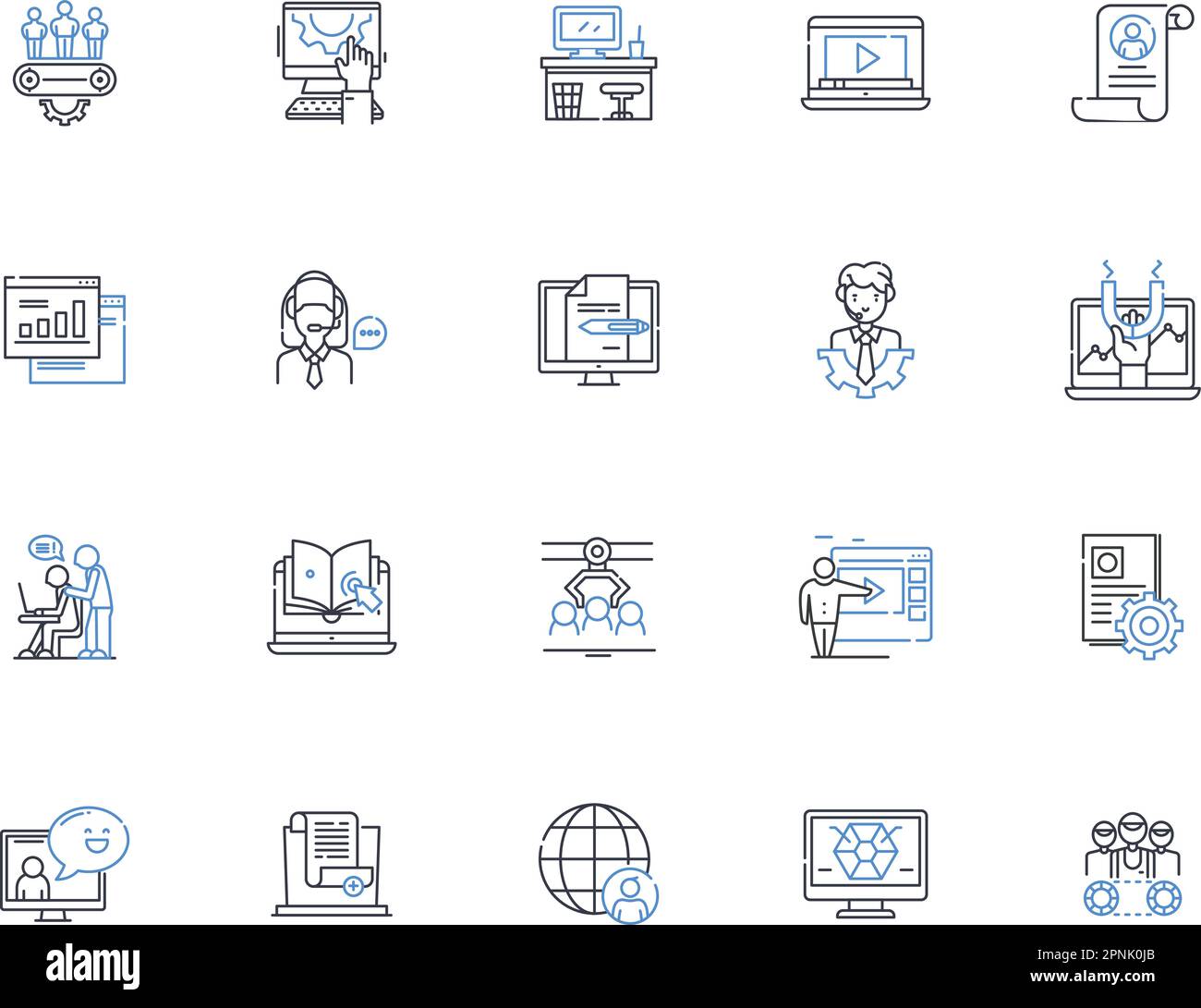 Working class line icons collection. Labour, Blue-collar, Hardworking ...