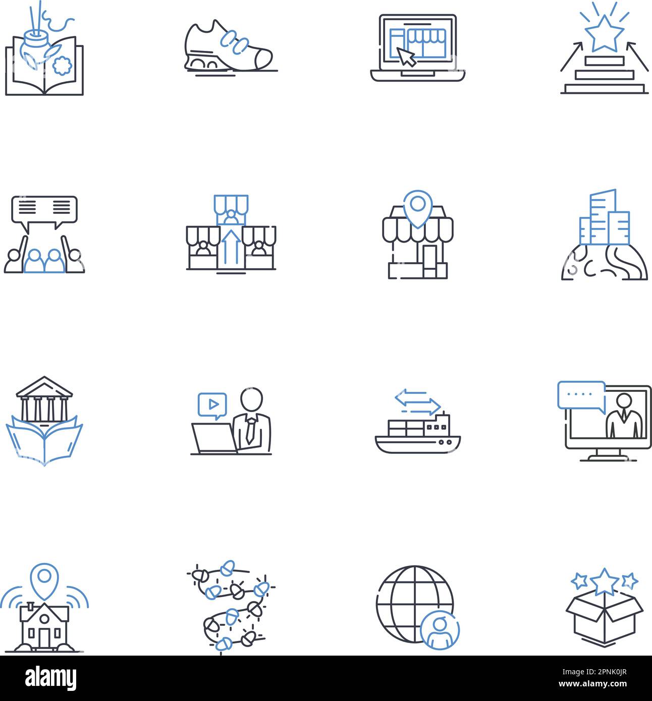 Developed city line icons collection. Progress, Innovation, Modernity ...