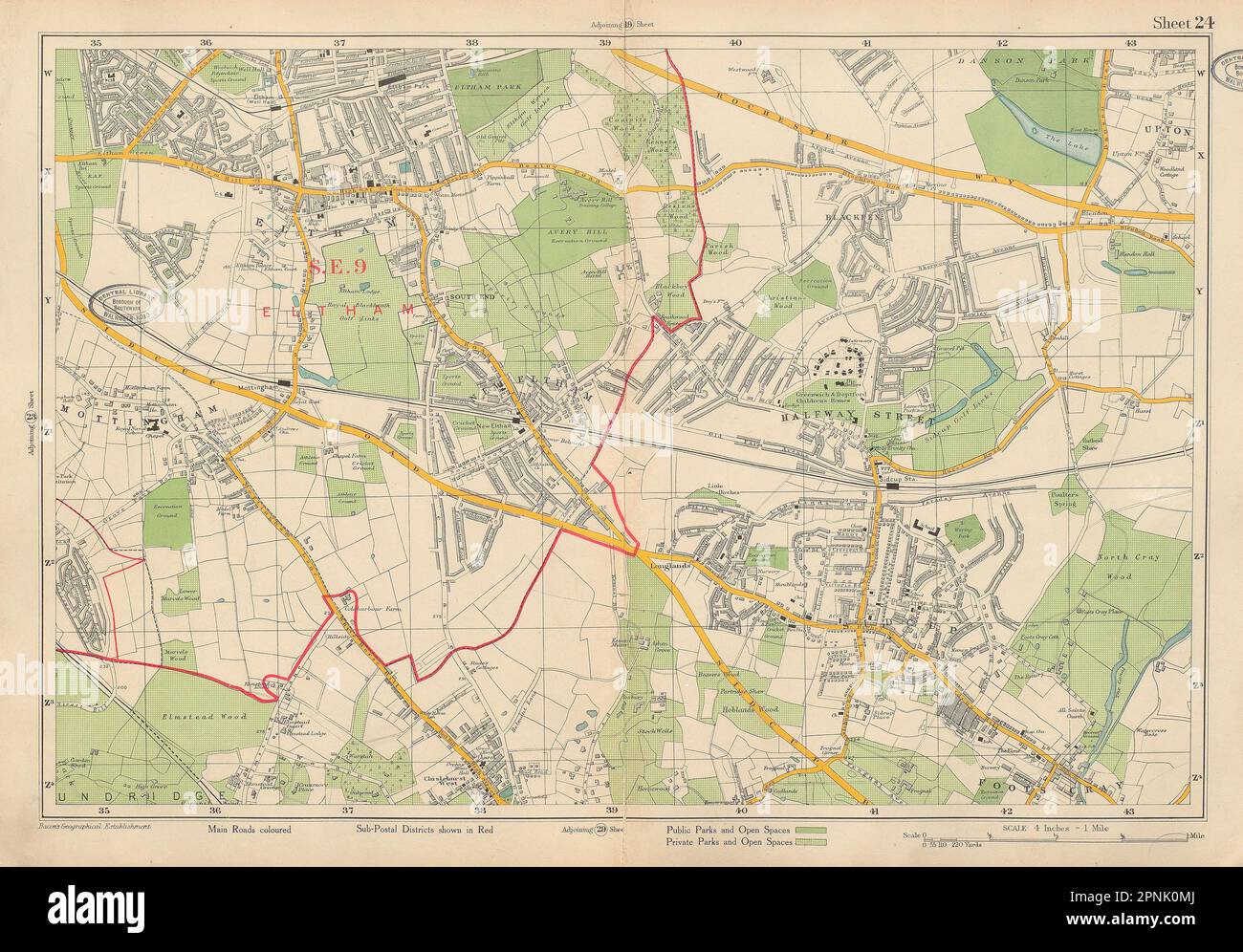 SIDCUP ELTHAM Chislehurst West Mottingham Bexley Foots Cray. BACON 1934 ...