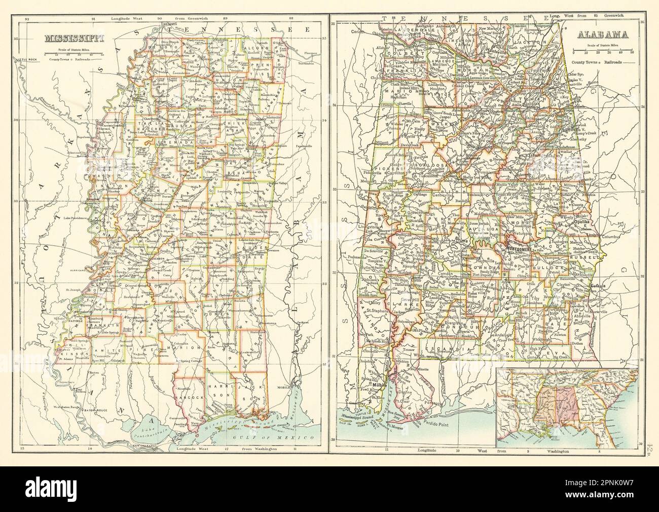 Mississippi counties map hi-res stock photography and images - Alamy