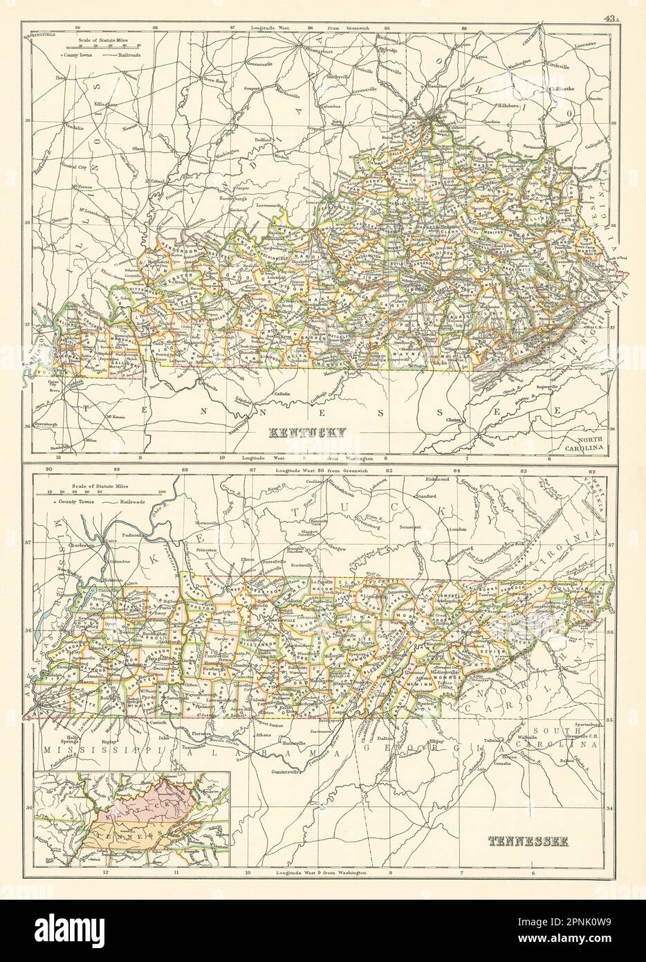 Old kentucky maps hi-res stock photography and images - Alamy