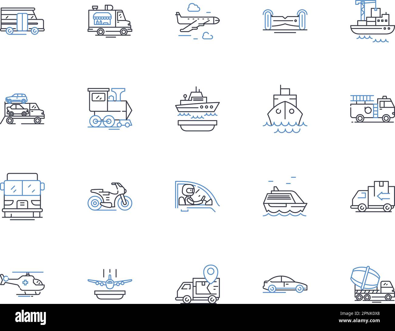 Passage line icons collection. Journey, Transit, Corridor, Channel ...