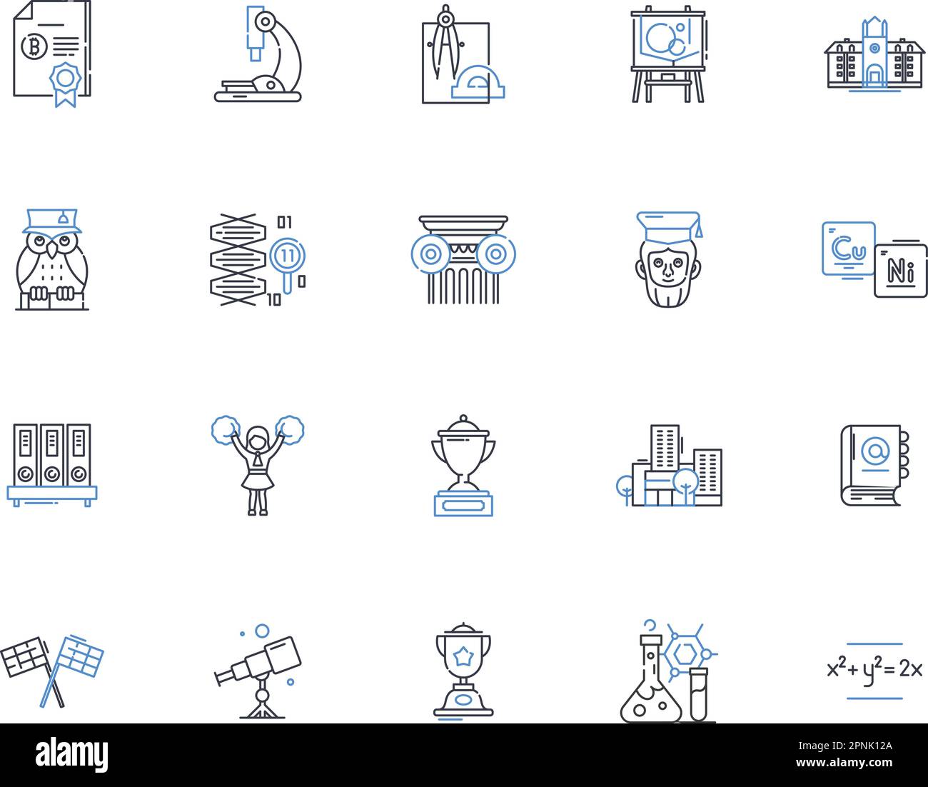 Learning center line icons collection. Education, Knowledge, Tutoring ...