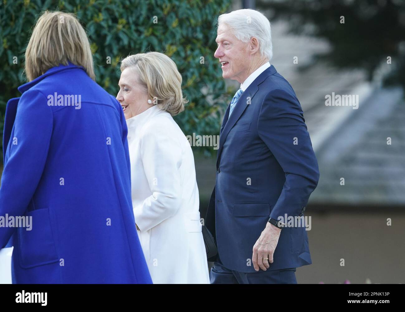 Former US president Bill Clinton and Hillary Clinton arrive for a gala ...