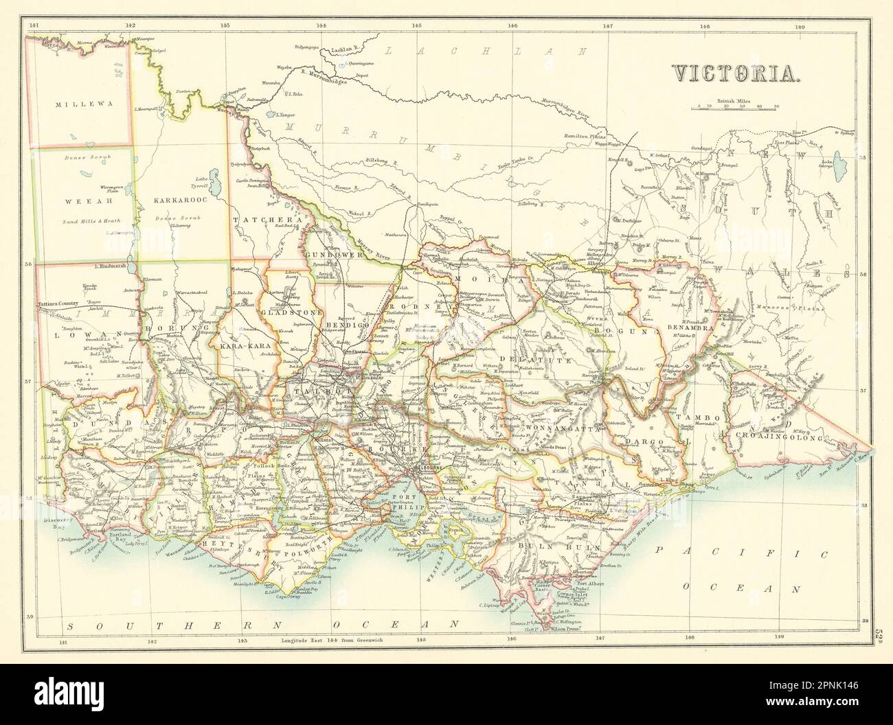 Victoria. Australia. Railways. BARTHOLOMEW 1898 old antique map plan ...