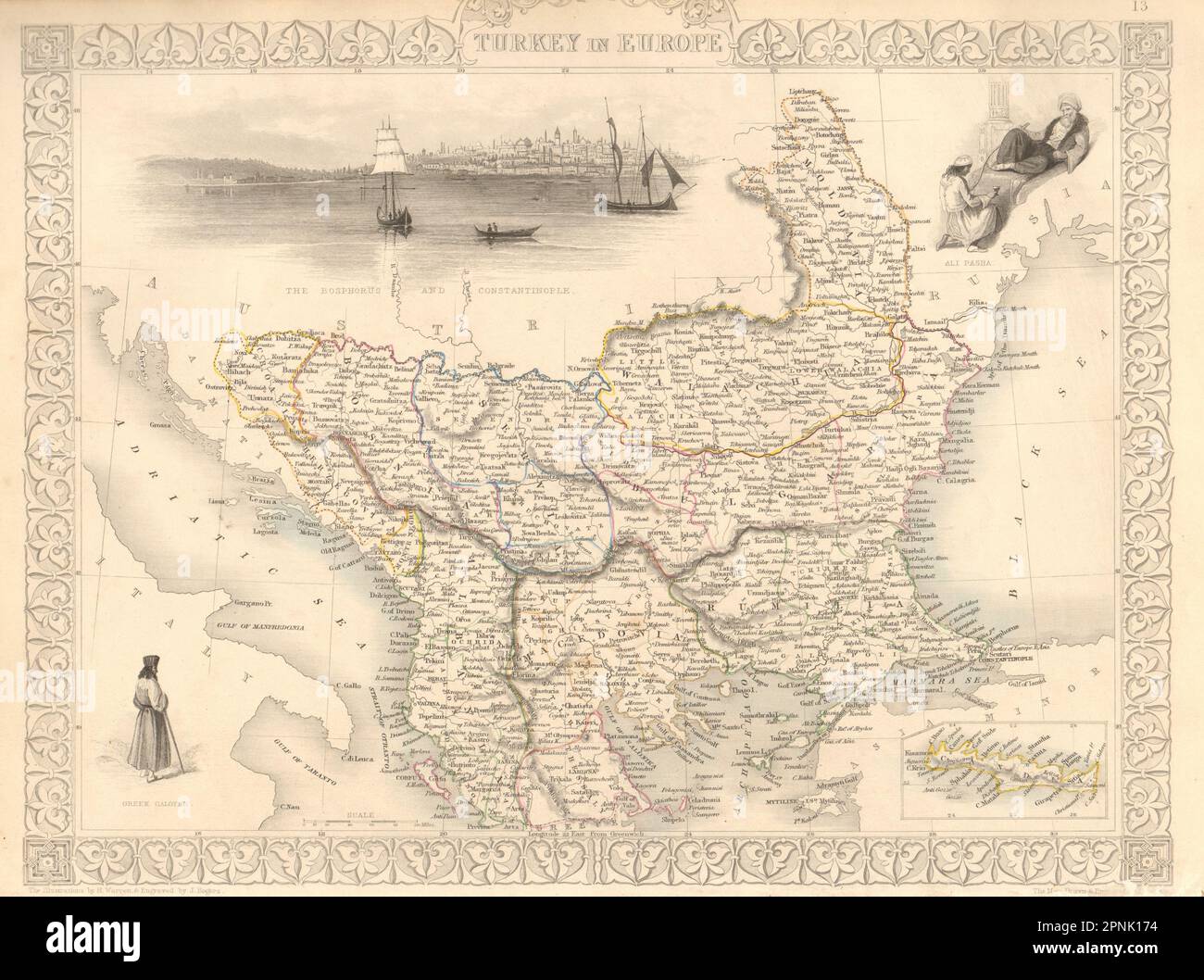 TURKEY IN EUROPE Constantinople Istanbul view. Balkans. TALLIS & RAPKIN ...