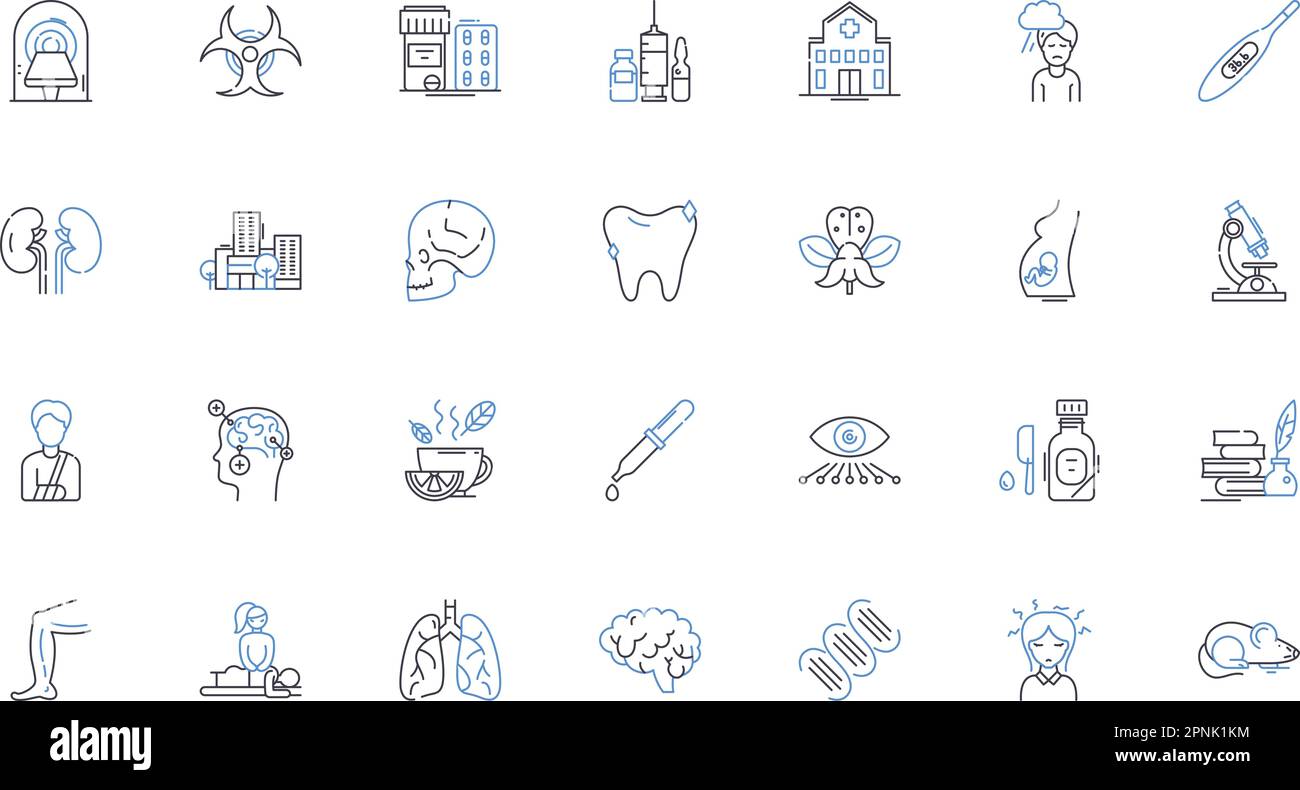 Physical therapy line icons collection. Rehabilitation, Exercise ...