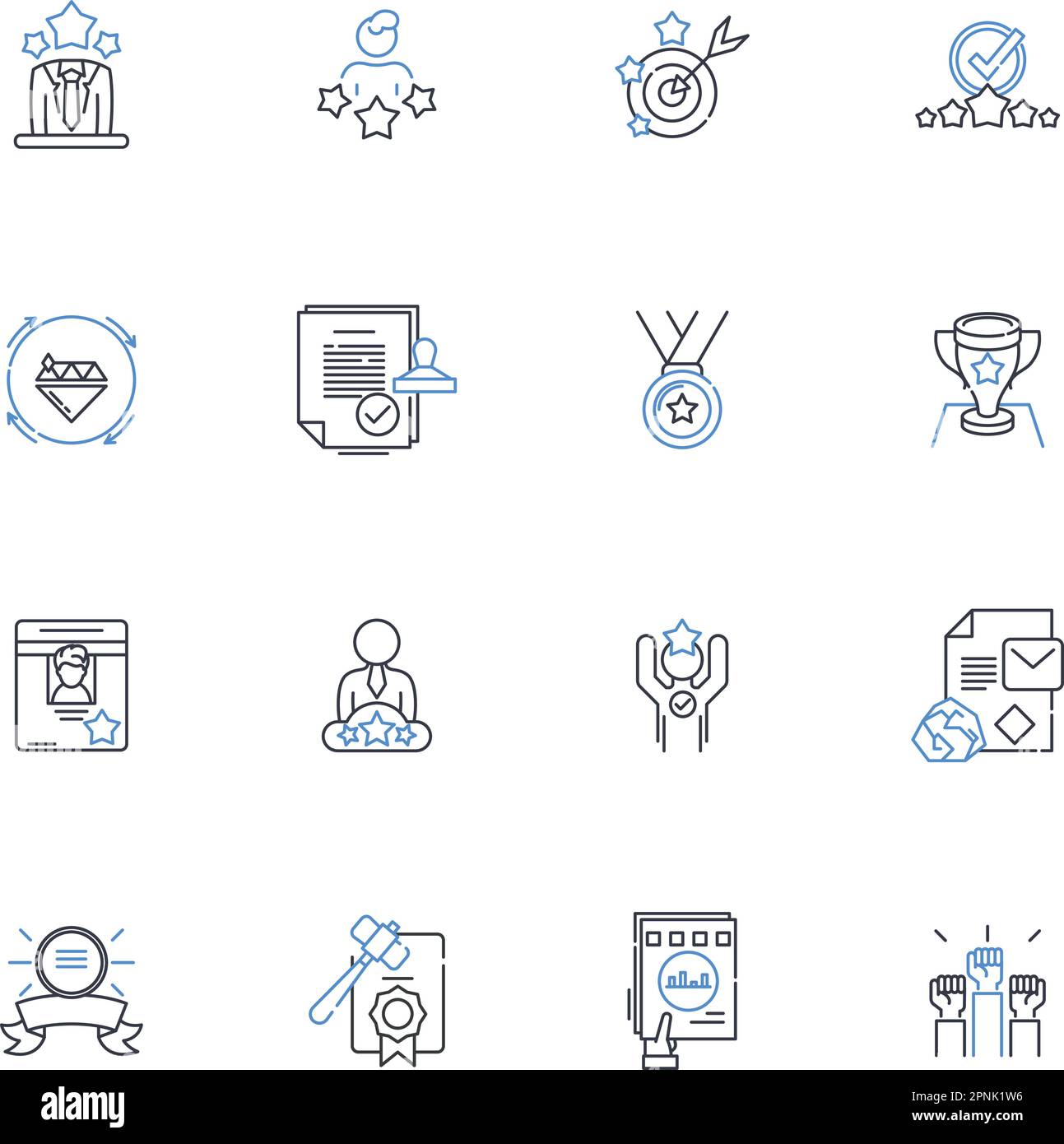 Badges line icons collection. Award, Recognition, Pin, Honor, Emblem ...