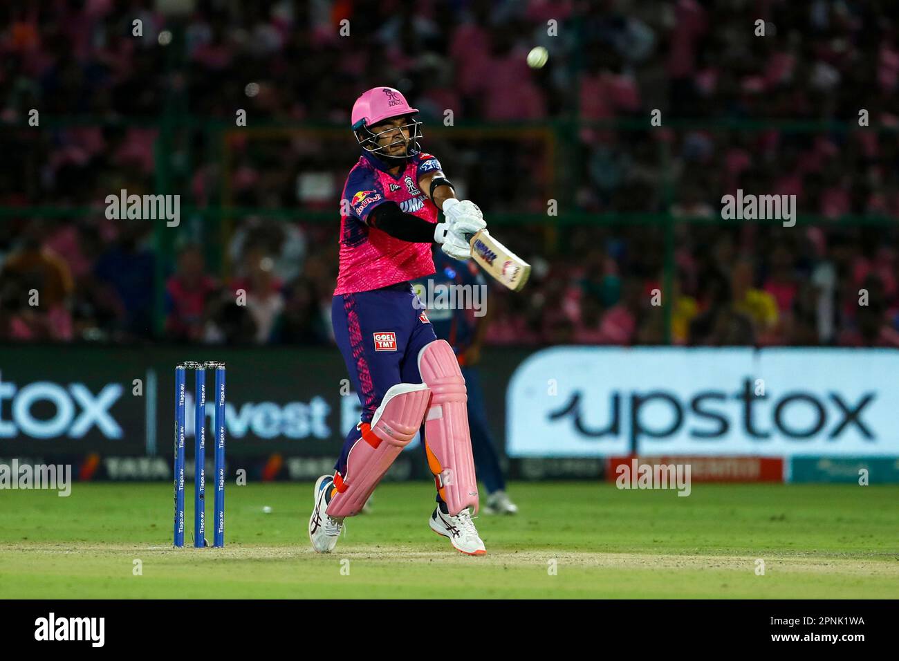 Rajasthan Royals’ Riyan Parag bats during the Indian Premier League ...