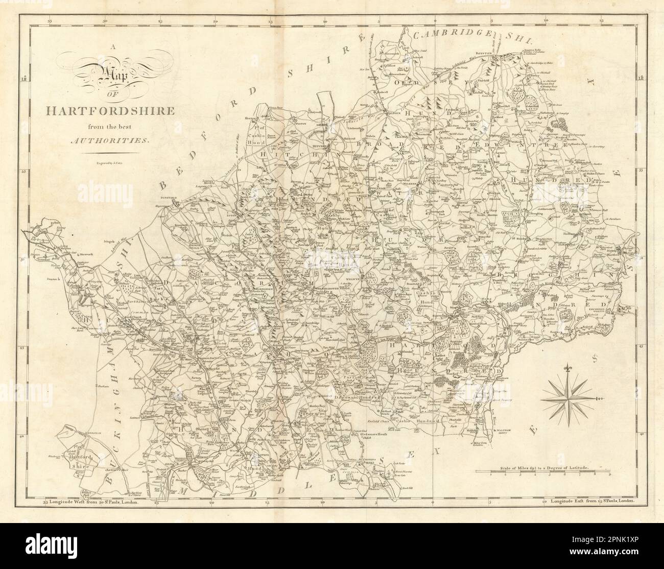 Hertfordshire map hi-res stock photography and images - Alamy