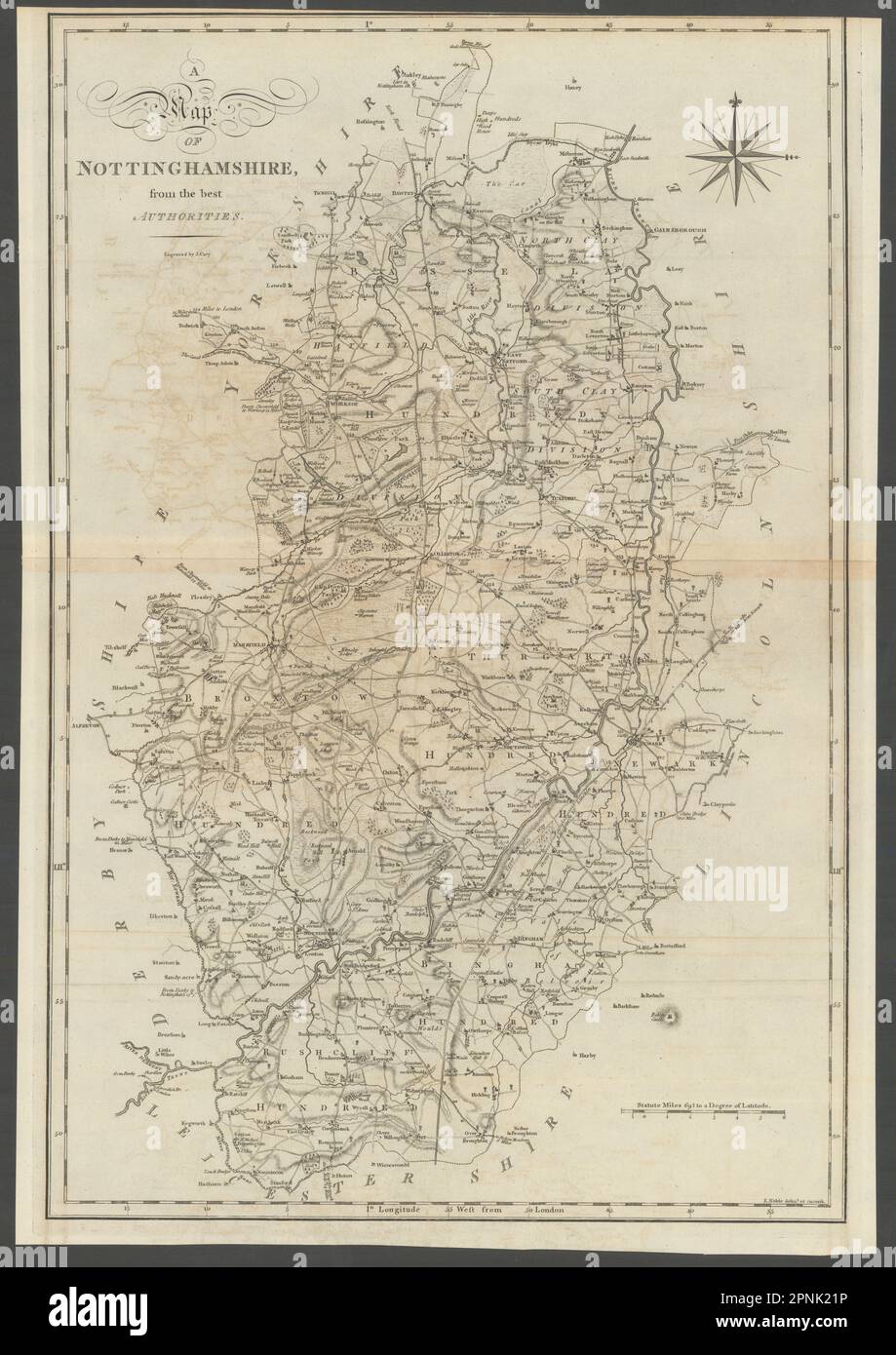 "A map of Nottinghamshire from the best authorities". County map. CARY ...