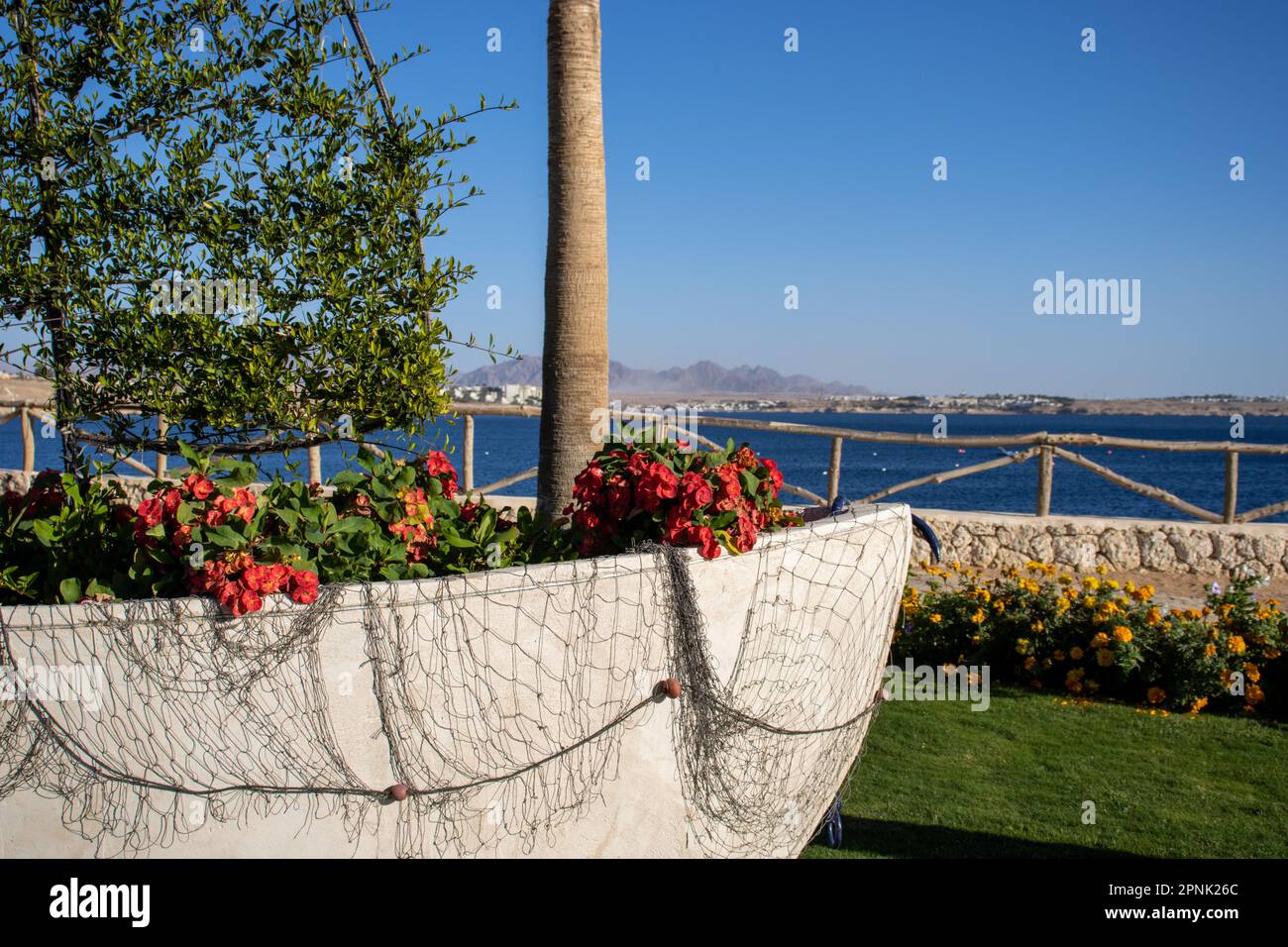 SHARM EL SHEIKH, EGYPT - JANUARY 31, 2023 Labranda Sharm Club old boat ...