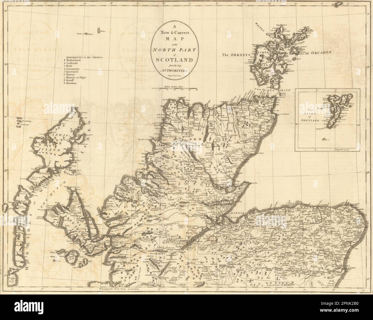 "A new & correct map of the North part of Scotland…" by John CARY 1789 ...