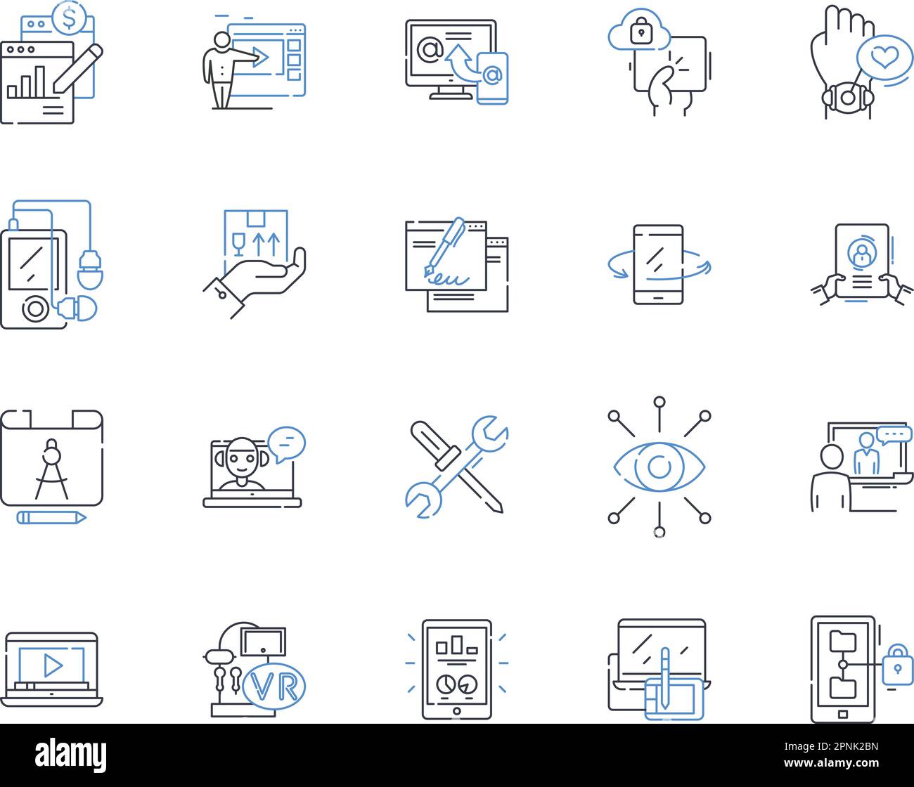Kits line icons collection. Crafting, Assembly, Model, Puzzle ...