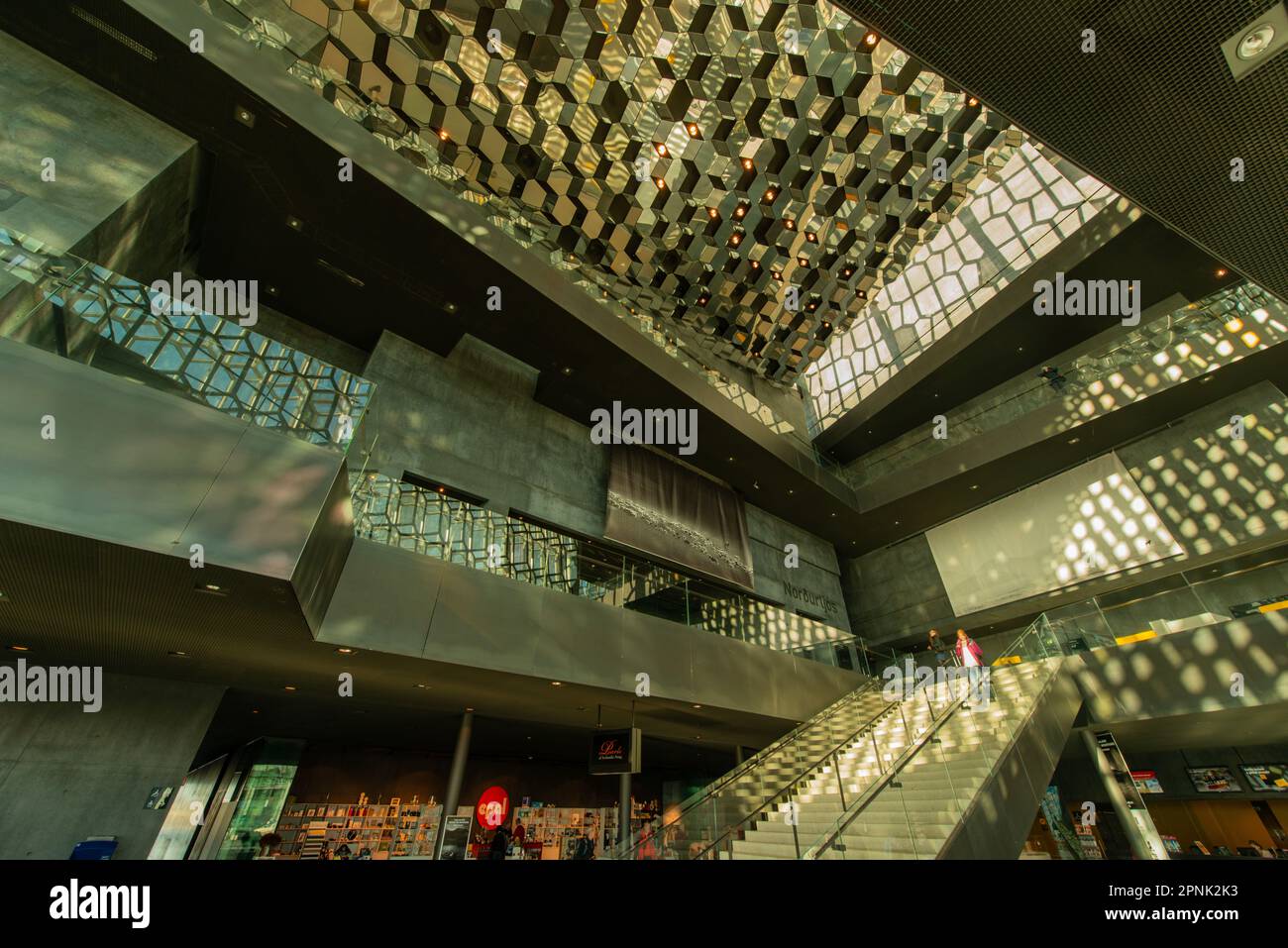 Interior of Harpa, a concert hall and conference centre in Reykjavik ...