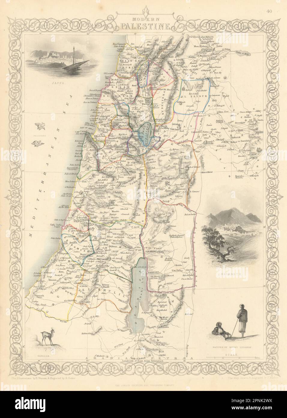 PALESTINE. Jaffa/Tel Aviv Nazareth views. Jordan Lebanon. RAPKIN/TALLIS ...