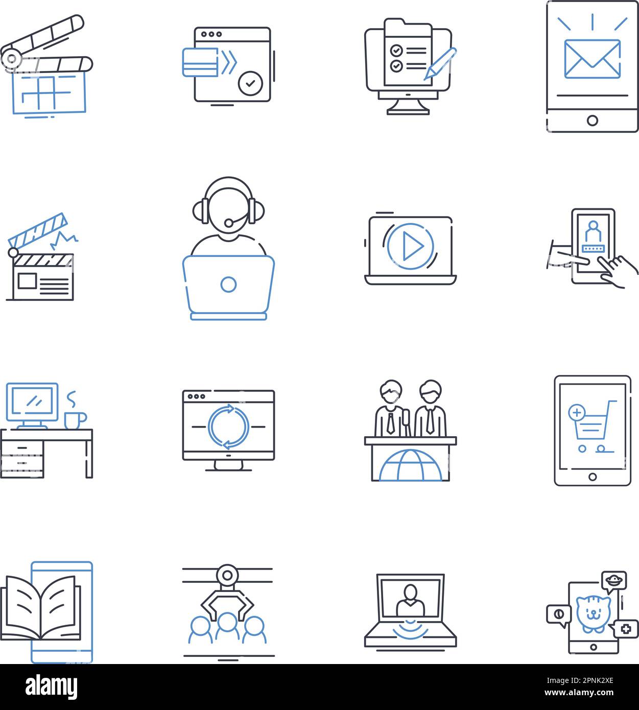 Animation studio line icons collection. Graphics, Imagery, Cartoons ...