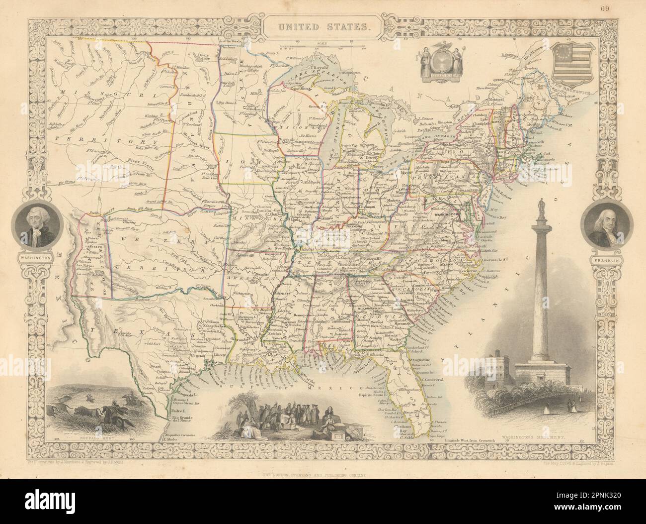 UNITED STATES. 31 states+Missouri/Western/Nebraska Terr. RAPKIN/TALLIS ...