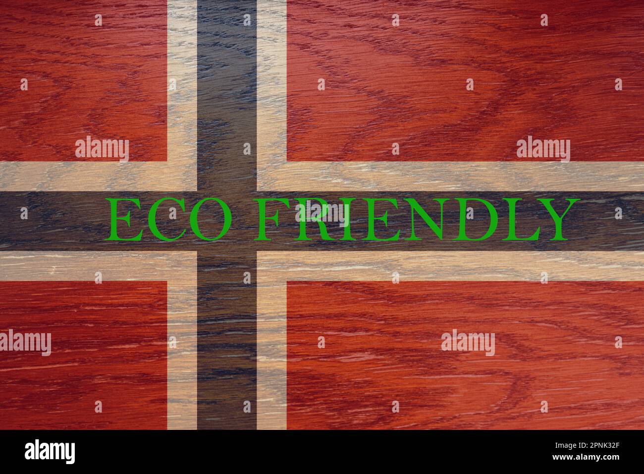 Norway flag on wooden background for global eco friendly environment ...