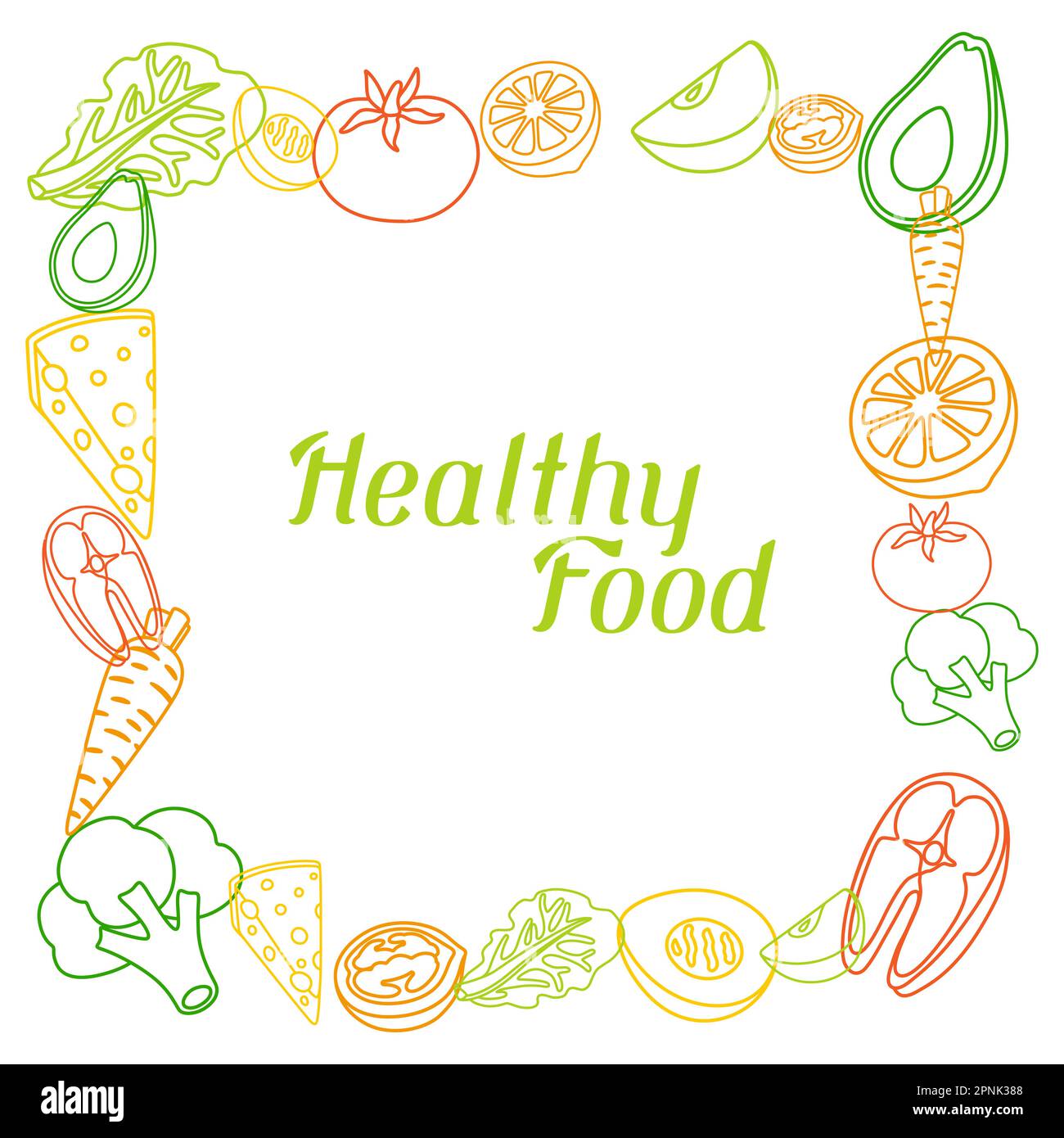 Frame with healthy eating and diet meal. Fruits, vegetables and ...