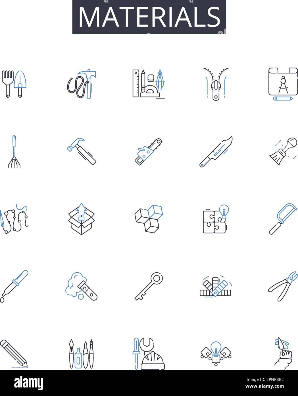 Materials line icons collection. Comestibles, Ingredients, Elements ...