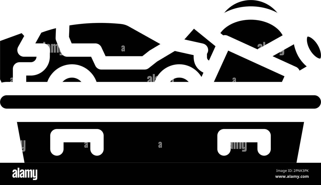 scrap steel steel production glyph icon vector illustration Stock ...