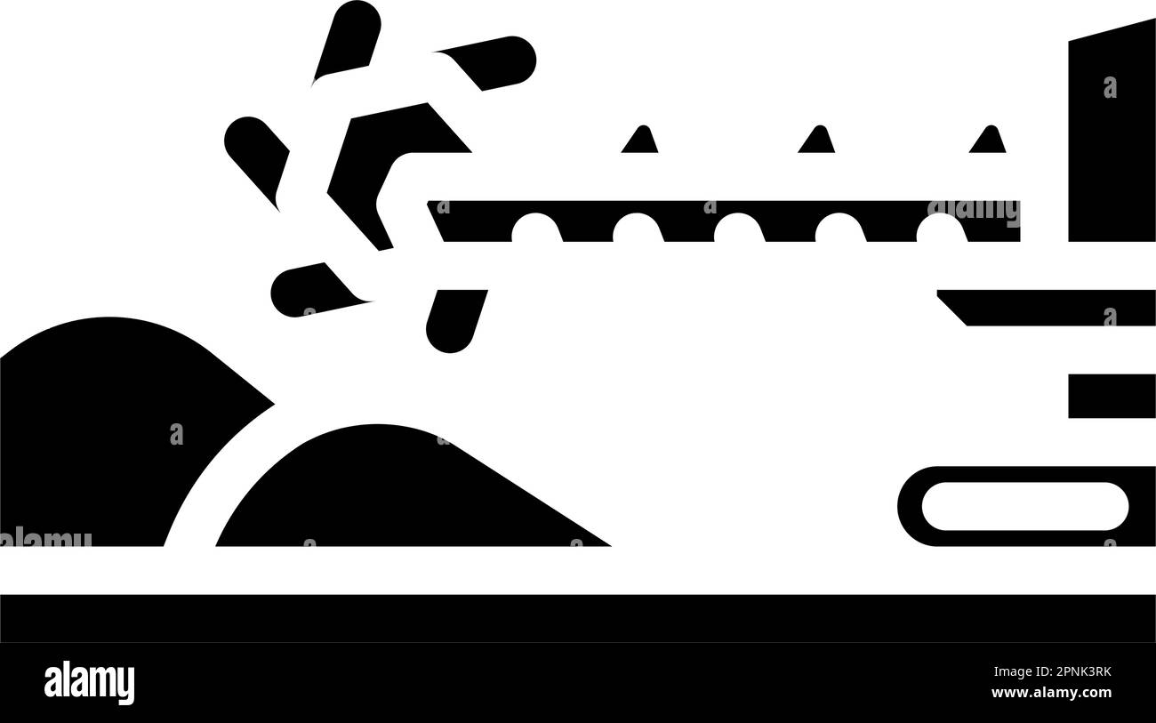 stacker reclaimer steel production glyph icon vector illustration Stock ...