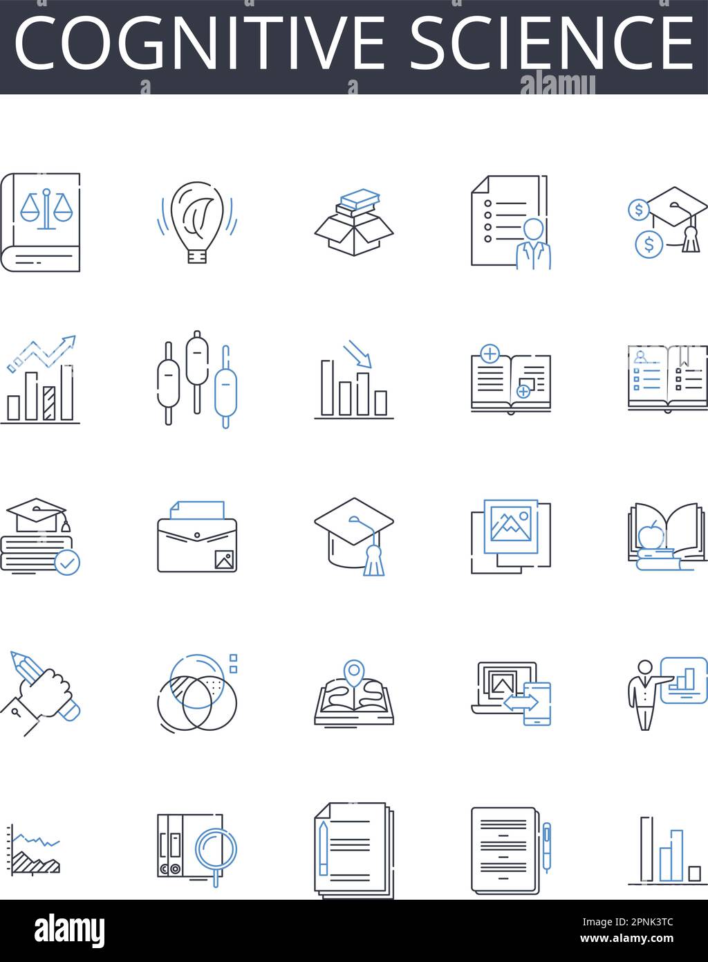 Cognitive science line icons collection. Fees, Compensation ...