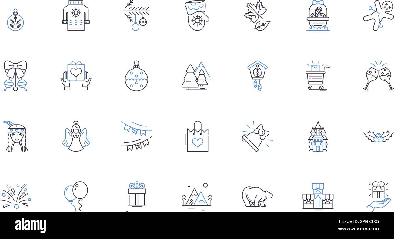 Family gatherings line icons collection. Reunion, Celebrations, Bonding ...