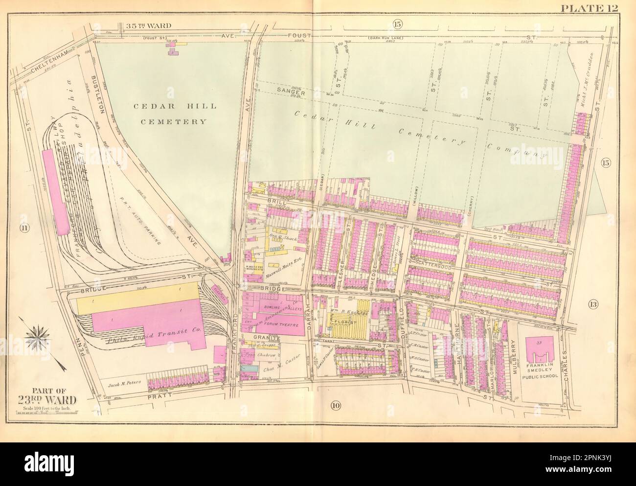 PHILADELPHIA Frankford. Cedar Hills Cemetery. Foust Pratt Penn BROMLEY ...
