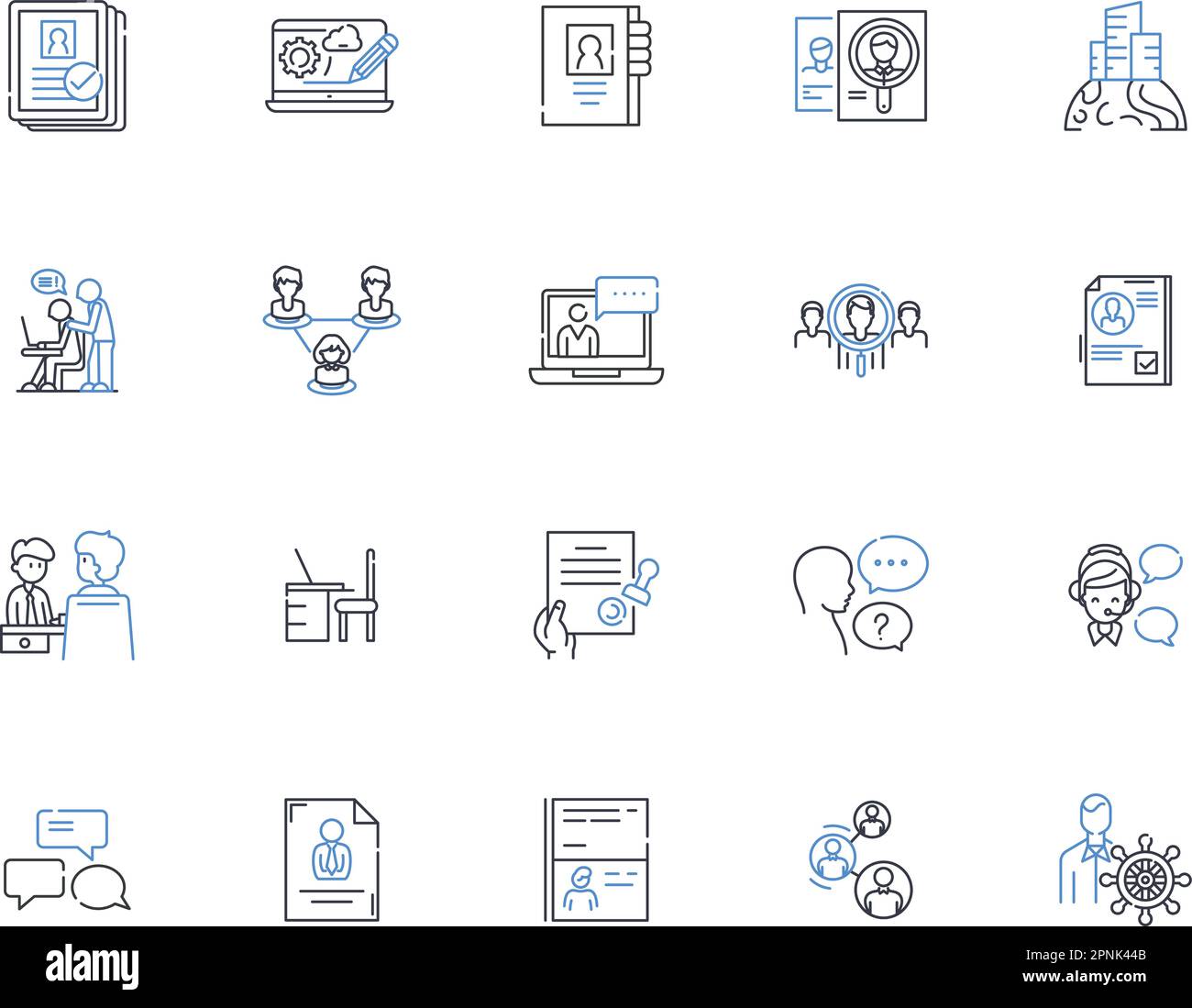 Staff selection line icons collection. Recruitment, Hiring, Screening ... Staff selection line icons collection. Recruitment, Hiring, Screening ...