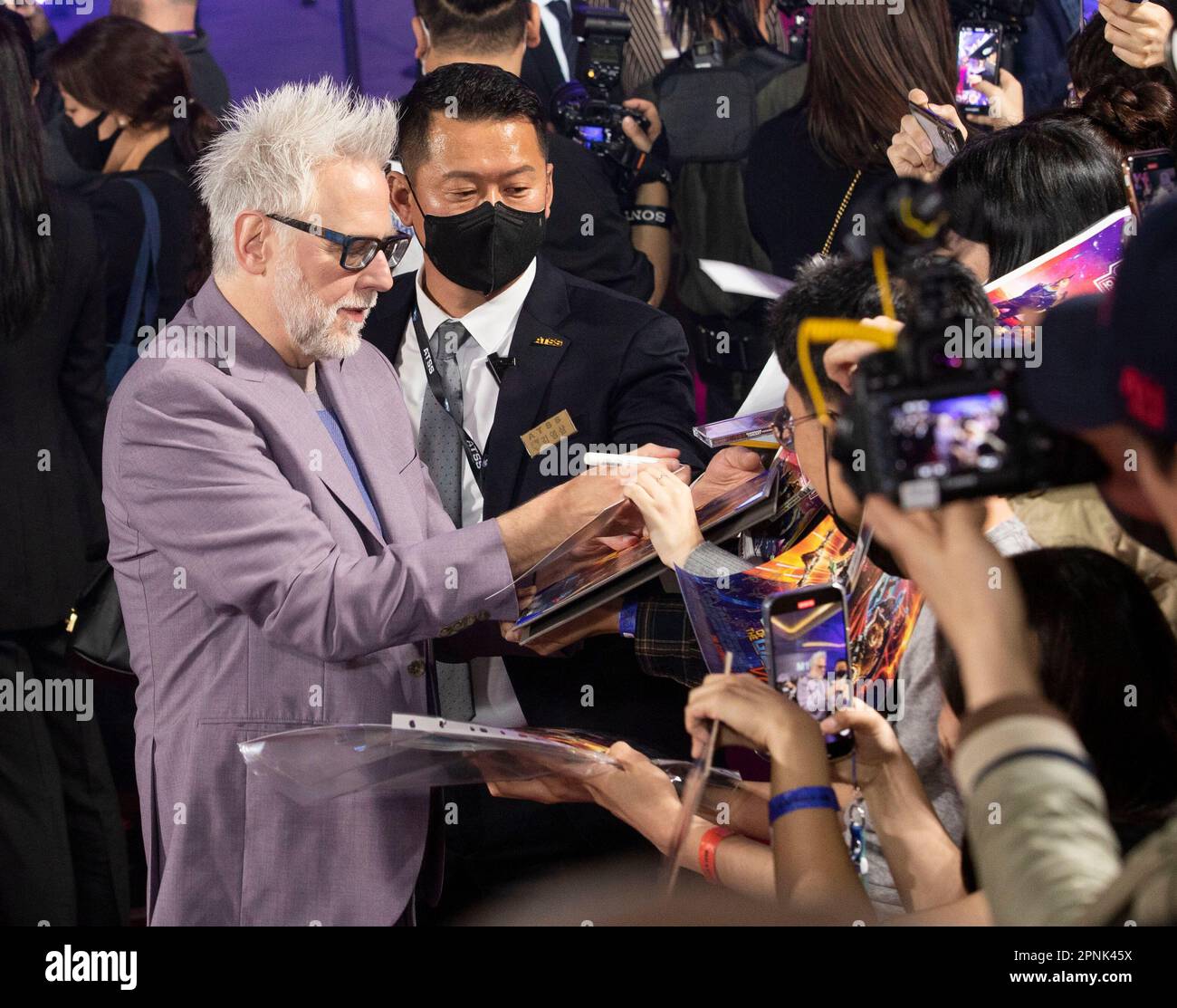 Seoul, South Korea. 19th Apr, 2023. American filmmaker James Gunn ...