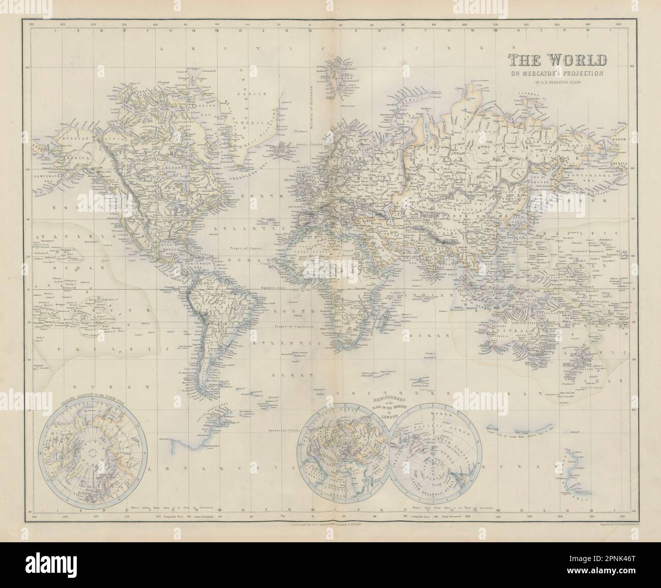 Mercator projection world map hi-res stock photography and images - Alamy