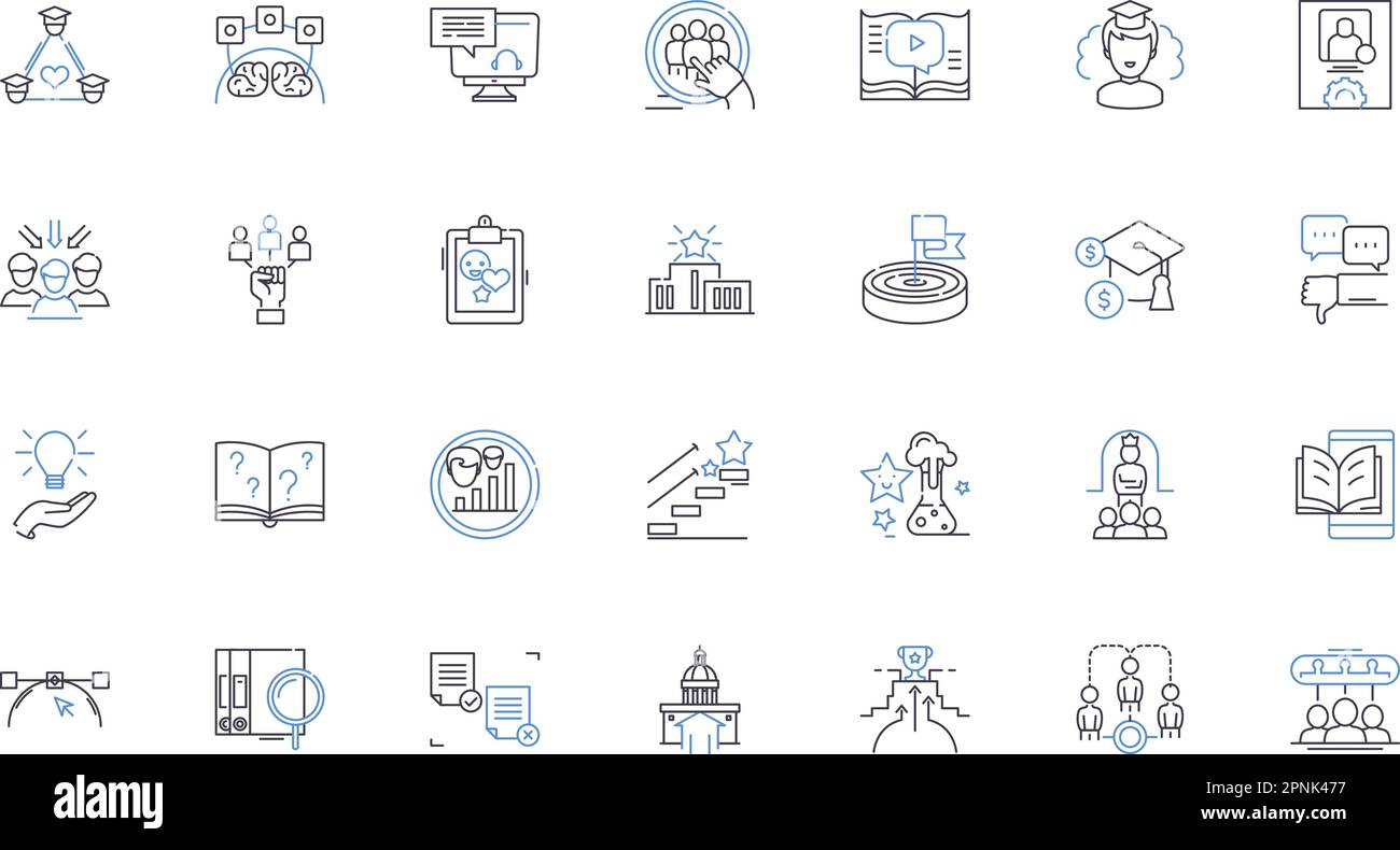 Training team line icons collection. Coaching, Development, Management ...
