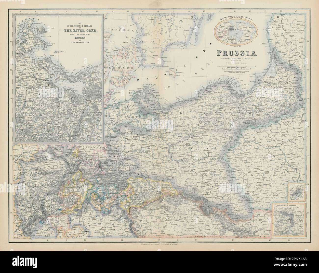 Prussia. Oder estuary & Rugen. Eastern Germany & Poland. SWANSTON 1860 ...