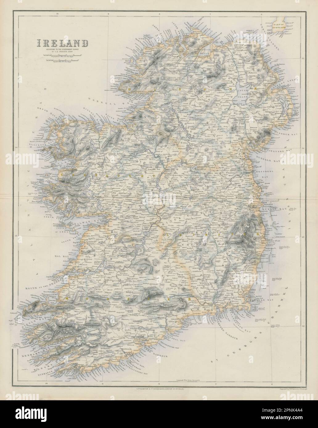 Ireland by George Heriot SWANSTON 1860 old antique vintage map plan ...