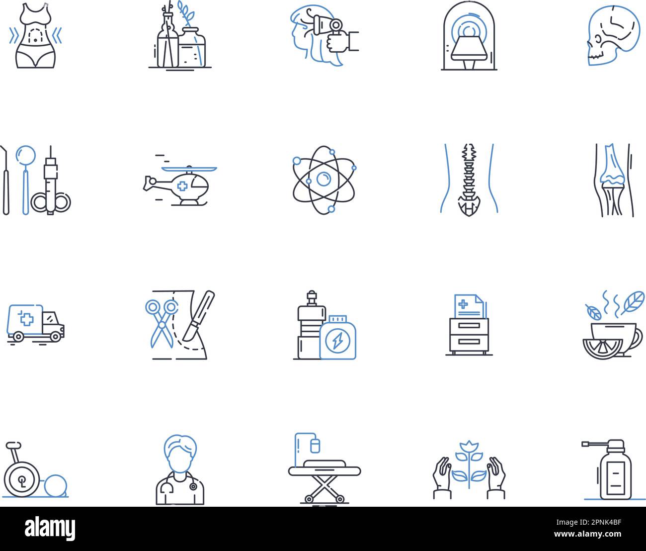 Rehabilitation line icons collection. Recovery, Healing, Therapy ...