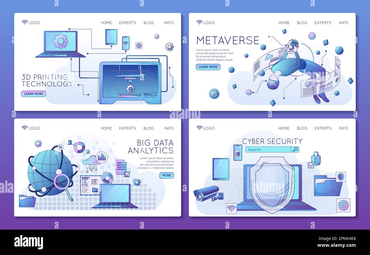 Smart industry 4.0 3d printing technology metaverse big data analytics cyber security flat ...