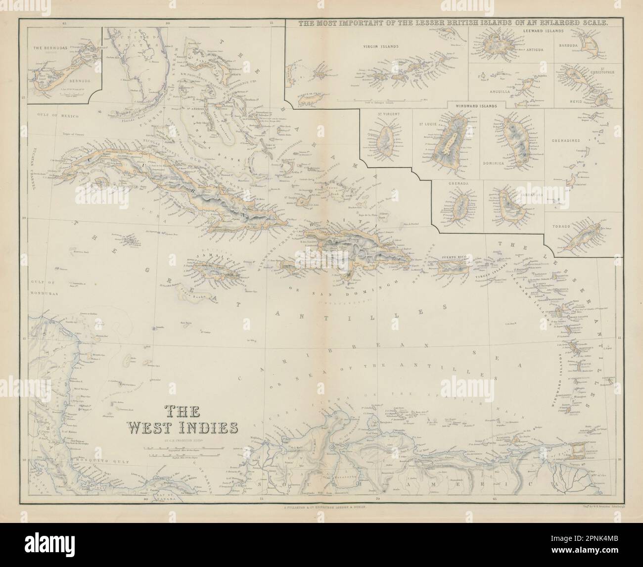 Leeward islands map hi-res stock photography and images - Alamy