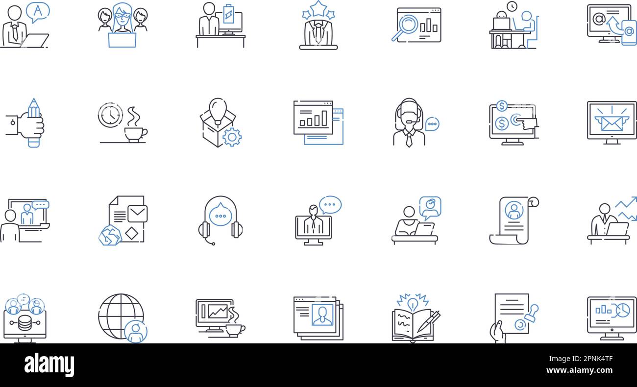 Growth and development line icons collection. Progress, Expansion ...