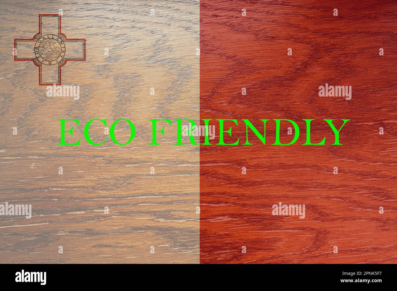 Malta flag on wooden background for global eco friendly environment ...
