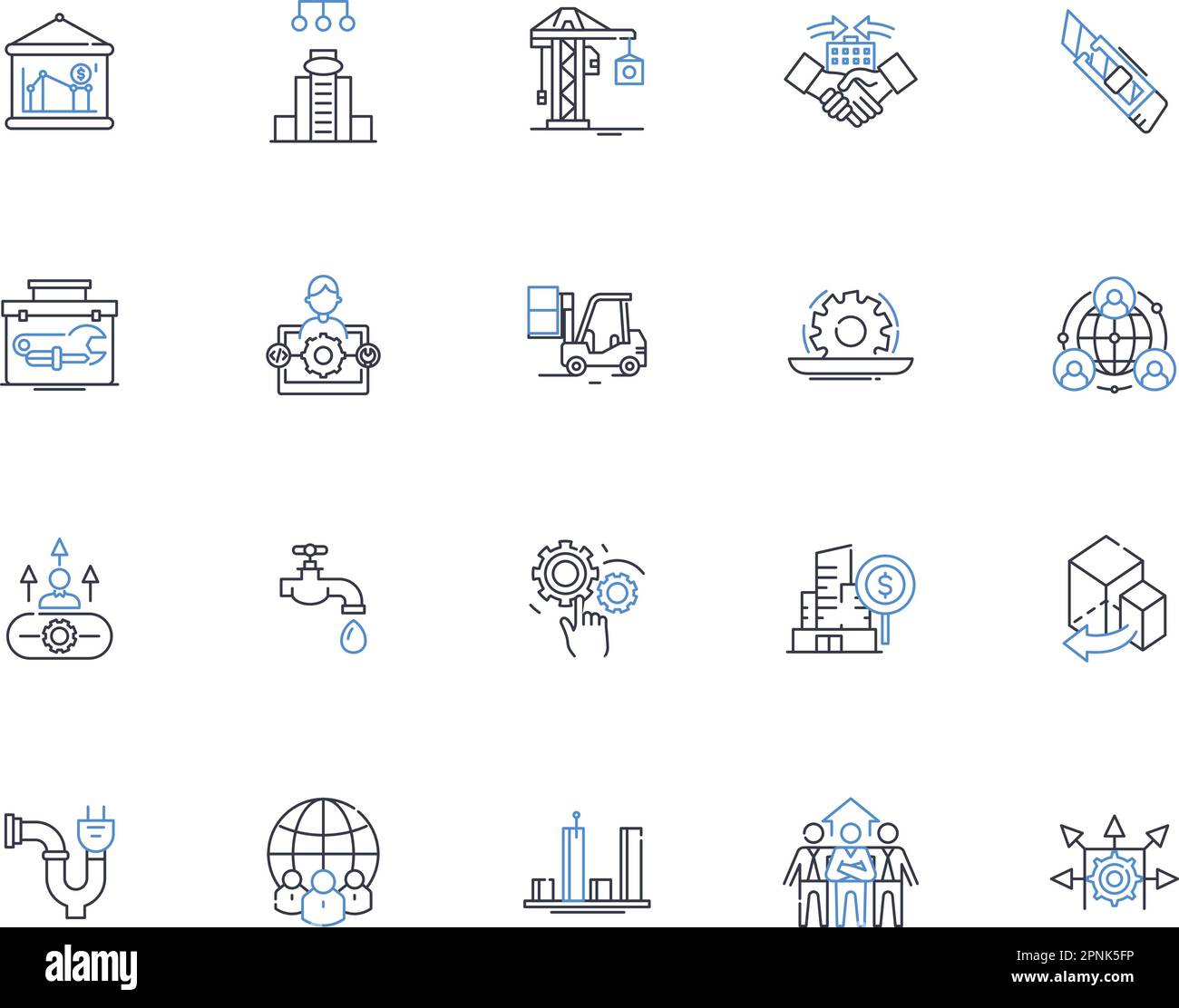 Fabrication unit line icons collection. Manufacturing, Production ...