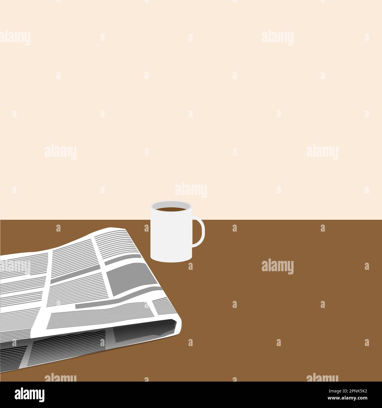 vector illustration of black and white newspaper layout in square ...